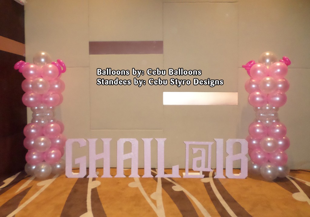 Pink Balloons & Letter Standees for a Debut at Bayfront Hotel | Cebu ...